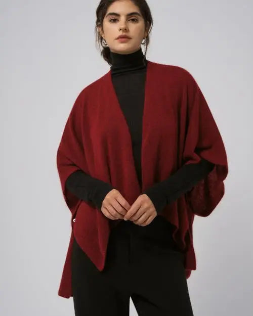 JUANA Cashmere Cape - Red