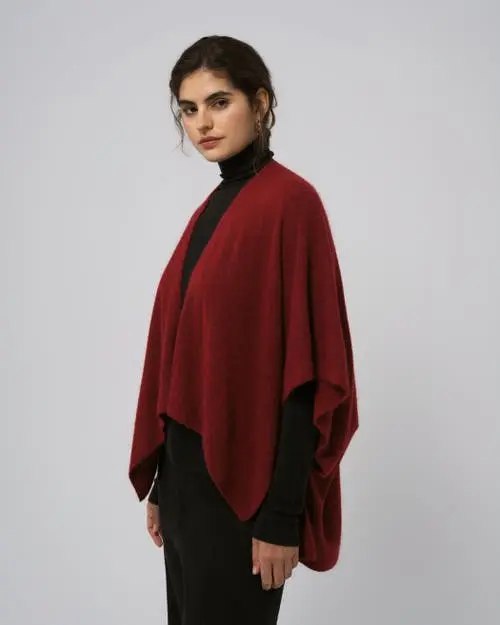 JUANA Cashmere Cape - Red