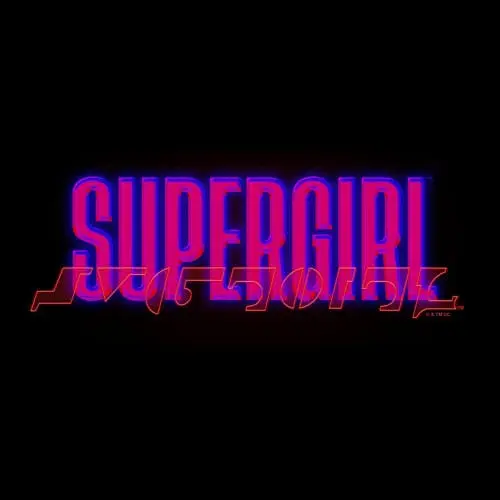 SUPERGIRL Cute Neon Logo Graphic T-shirt