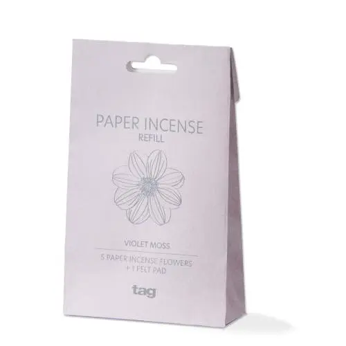TAG Violet Moss Paper Incense Refills Set Of Five Ivory Fragrance - Beige