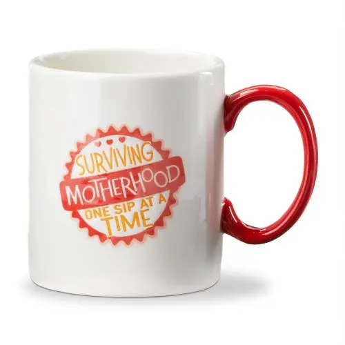 TAG Surviving Motherhood One Sip A Time Earthenware Mug Multi 16 Oz 3.75x4
