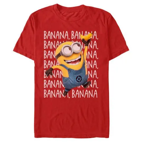 DESPICABLE ME Minions Repeat Short Sleeve Graphic T-shirt - Red