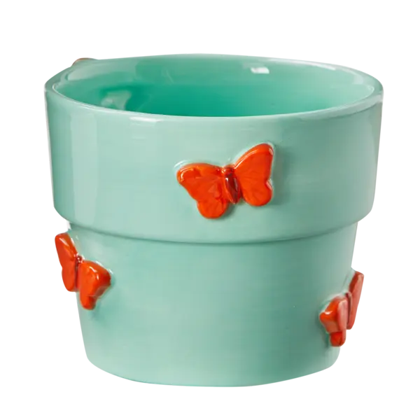TAG Garden Butterfly Planter Decorative Pot For Indoor Outdoor - Blue