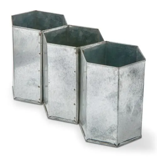 TAG Galvanized Flatware Caddy Galvanized Iron Summer - Silver
