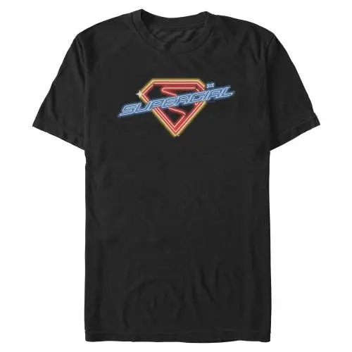 SUPERGIRL Neon Sign Logo Short Sleeve Graphic T-shirt