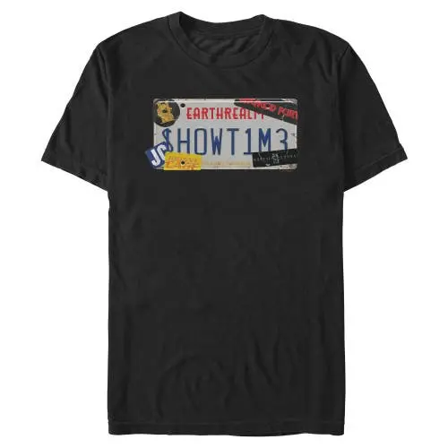 MORTAL KOMBAT II Johnny Cage Showtime License Plate Short Sleeve Graphic T-shirt