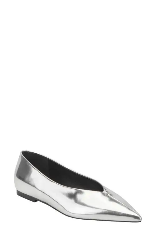 Marc Fisher Casee Pointed Toe Flat - Silver