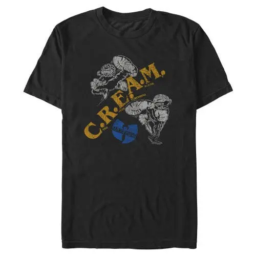 WU-TANG CLAN Cream Kicks Distressed Logo T Shirt