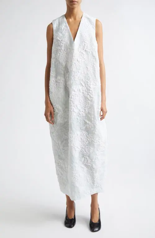 ASHLYN Lena Floral Silk Blend Jacquard Dress - Celadon