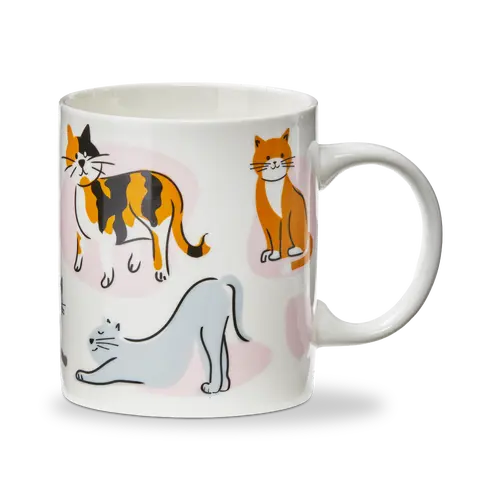 TAG Cool Cats Bone China Mug Multi 12 Oz 3.25x3.25x3.5