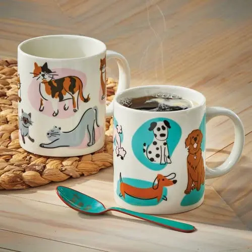 TAG Cool Cats Bone China Mug Multi 12 Oz 3.25x3.25x3.5