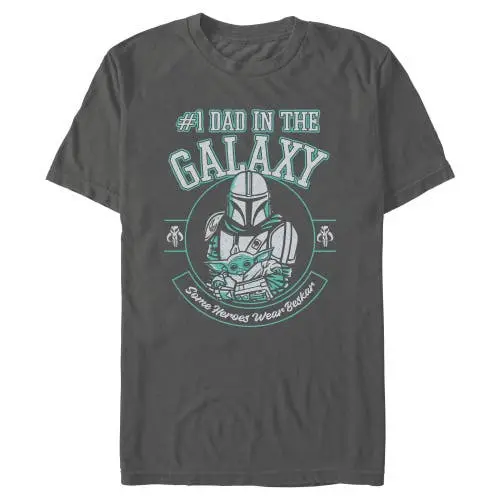 STAR WARS: THE MANDALORIAN Some Dads Wear Beskar Short Sleeve Graphic T-shirt - Pepper