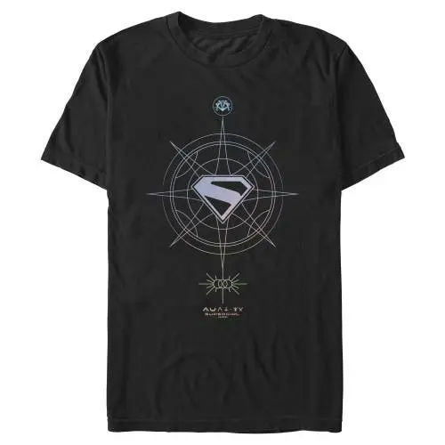 SUPERGIRL Geometric Logo Short Sleeve Graphic T-shirt - Black