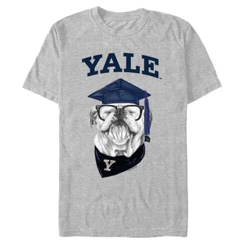 YALE UNIVERSITY Handsome Dan Graduation Graphic T-shirt - Sport Grey