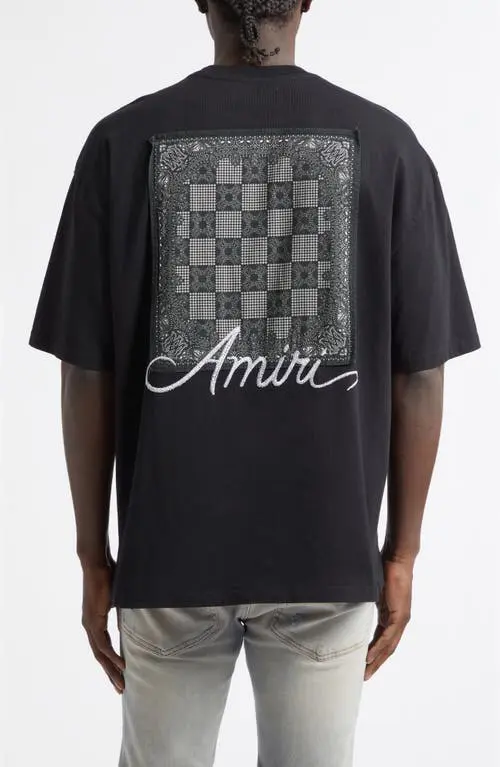 Amiri Oversize Ma Check Patch Appliqué Skate T-shirt