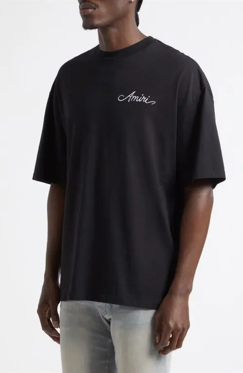 Amiri Oversize Ma Check Patch Appliqué Skate T-shirt