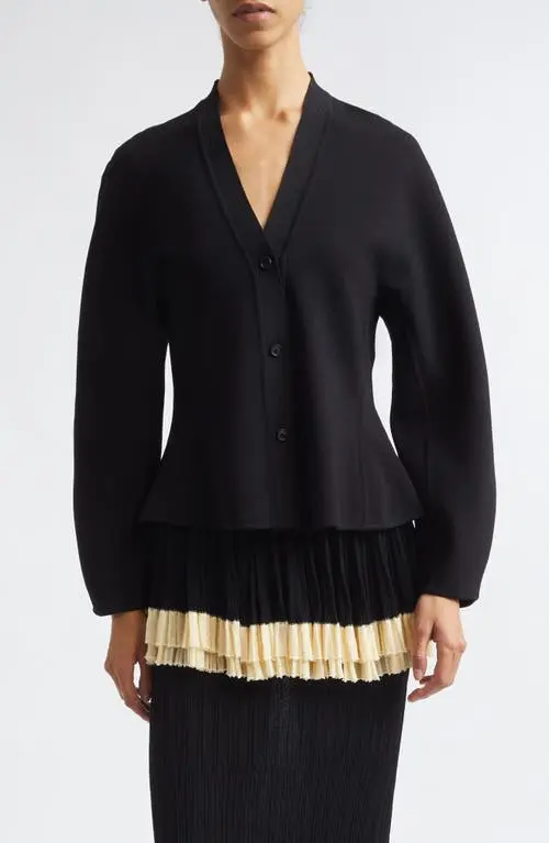 ASHLYN Henry Dolman Sleeve Cardigan - Black