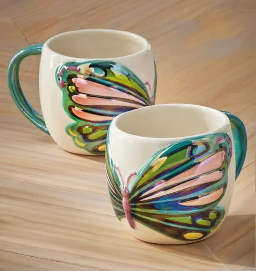 TAG Everyday Butterfly Earthenware Mug Multi 17 Oz 4.03x4.03x3.78