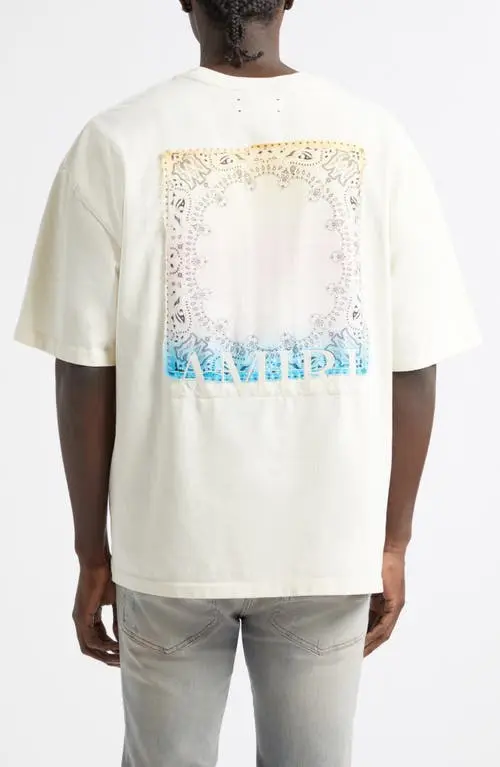 Amiri Oversize Gradient Ma Bandana Patch Appliqué Skate T-shirt