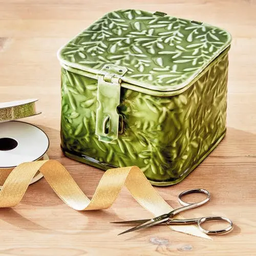 TAG Botanical Trinket Box Decorative Enamel For Christmas