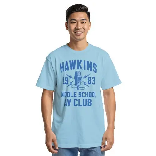 STRANGER THINGS Netflix Hawkins Av Club 1983 Short Sleeve Graphic T-shirt