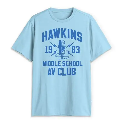 STRANGER THINGS Netflix Hawkins Av Club 1983 Short Sleeve Graphic T-shirt