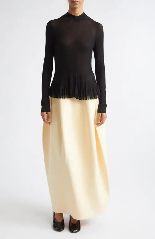 ASHLYN Meritt Ruffle Hem Mock Neck Sweater