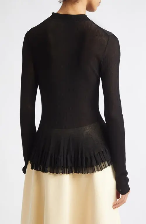 ASHLYN Meritt Ruffle Hem Mock Neck Sweater