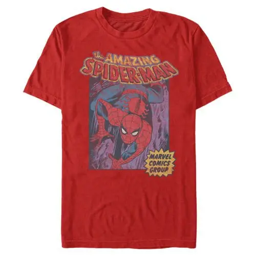 MARVEL: SPIDER-MAN Marvel Spider-man Distressed Amazing Spider Graphic T-shirt - Red