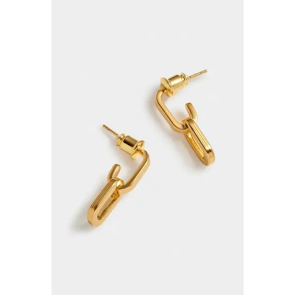 KATIE LOXTON Arabella Hoop Earrings With Oversized Link Design - Gold