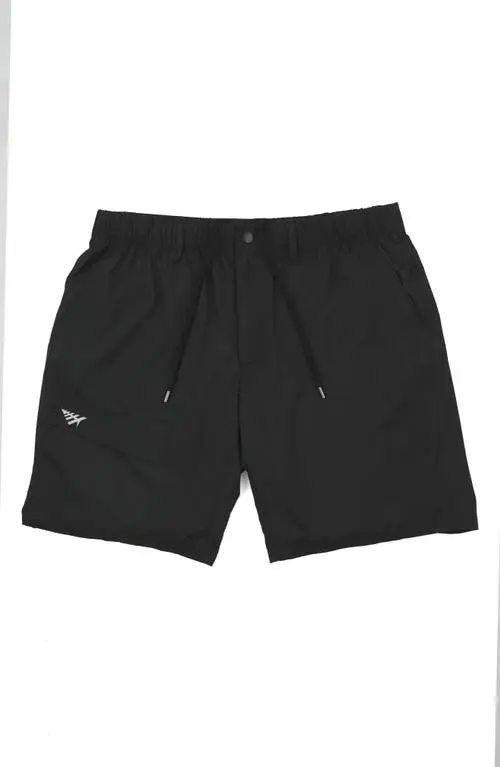 PAPER PLANES Logo Reflective Track Shorts - Black
