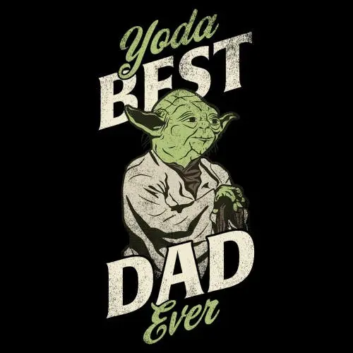 STAR WARS Distressed Yoda Best Dad Ever Short Sleeve Graphic T-shirt