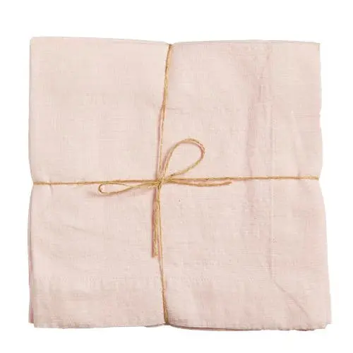 TAG Threads Slub Bcloth Napkins Set Of 4 Machine Washable - Red