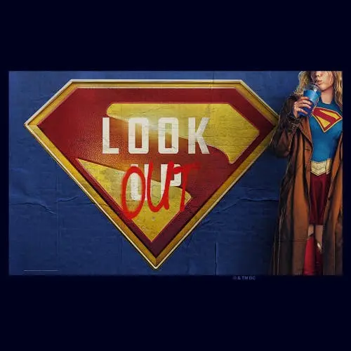 SUPERGIRL Look Out Graffiti Poster Short Sleeve Graphic T-shirt