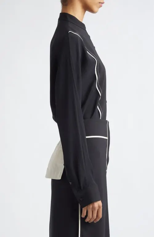 ASHLYN Eskil Outlined Bib Button-up Shirt