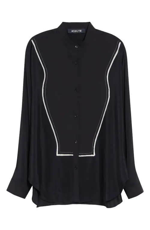 ASHLYN Eskil Outlined Bib Button-up Shirt