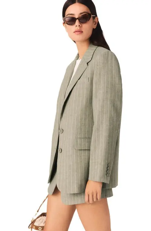 Maje Linen Blend Suit Jacket