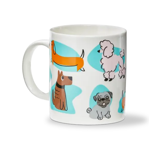 TAG Dashing Dogs Bone China Mug Multi 12 Oz 3.25 X 3.25 X 3.5