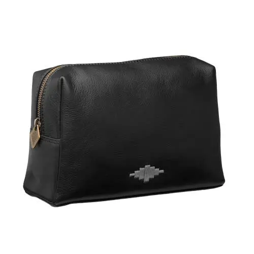 PAMPEANO Afeite Washbag In Canvas And Leather - Black/grey