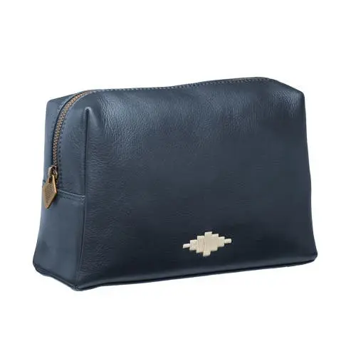 PAMPEANO Afeite Washbag In Canvas And Leather - Navy