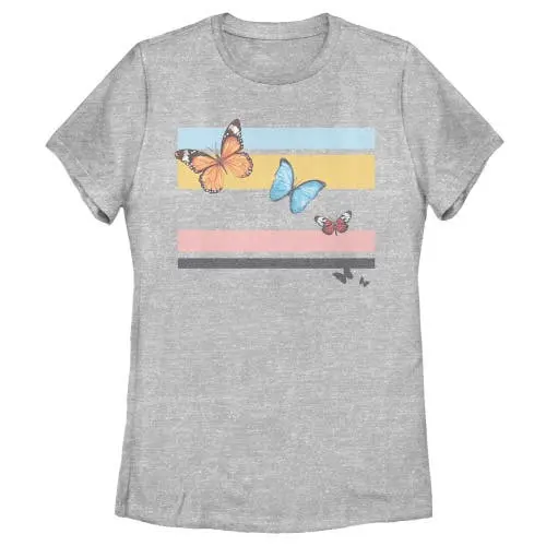LOST GODS Distressed Butterfly Flag Graphic T-shirt - Athletic Heather
