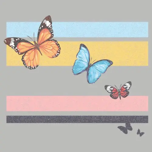LOST GODS Distressed Butterfly Flag Graphic T-shirt