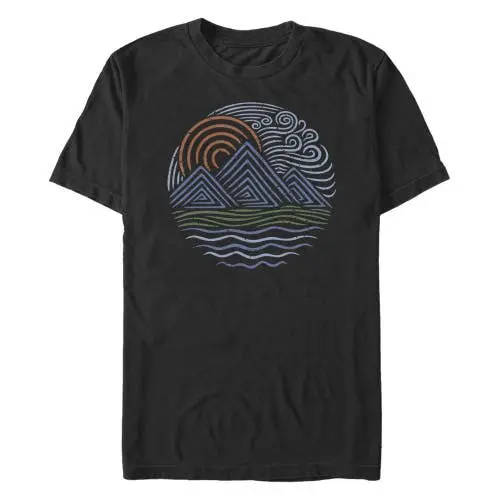 LOST GODS Outdoor Lines Waves Graphic T-shirt