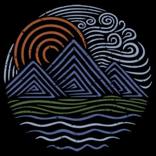 LOST GODS Outdoor Lines Waves Graphic T-shirt