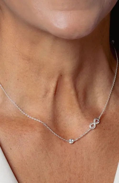 RIZEN JEWELRY Infinity Ichthys Pendant Necklace With Solitaire - Sterling Silver