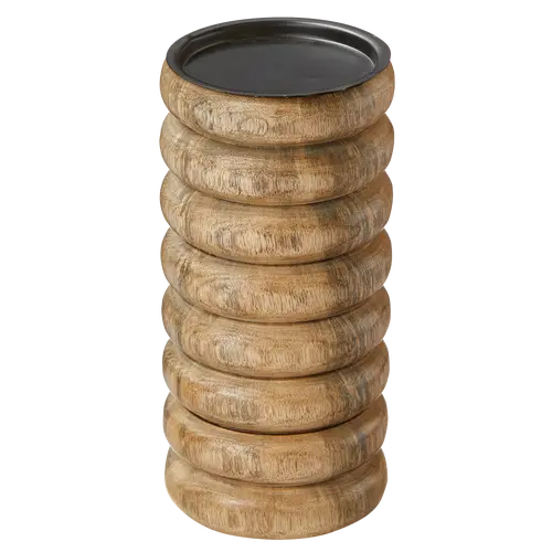 TAG Newport Pillar Holder Lg Natural Mango Wood Everyday,summer - Brown