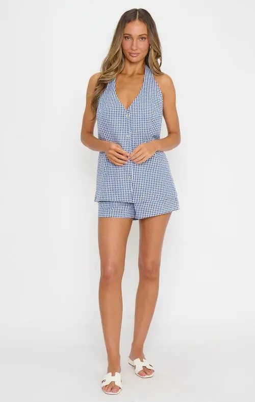 Show Me Your Mumu Hendrix Gingham Checkered High-waisted Shorts