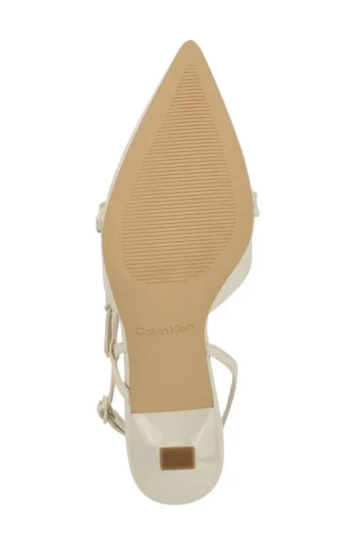 Calvin Klein Tarlie Pointed Toe Slingback Pump - Ivory