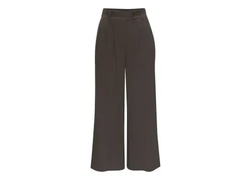 LASCANA Wide Leg Linen Blend Pants - Olive