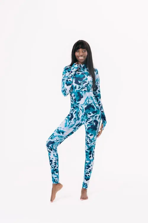Tutublue Full-body Swimsuit Upf 50 - Ocean Blue Leopard